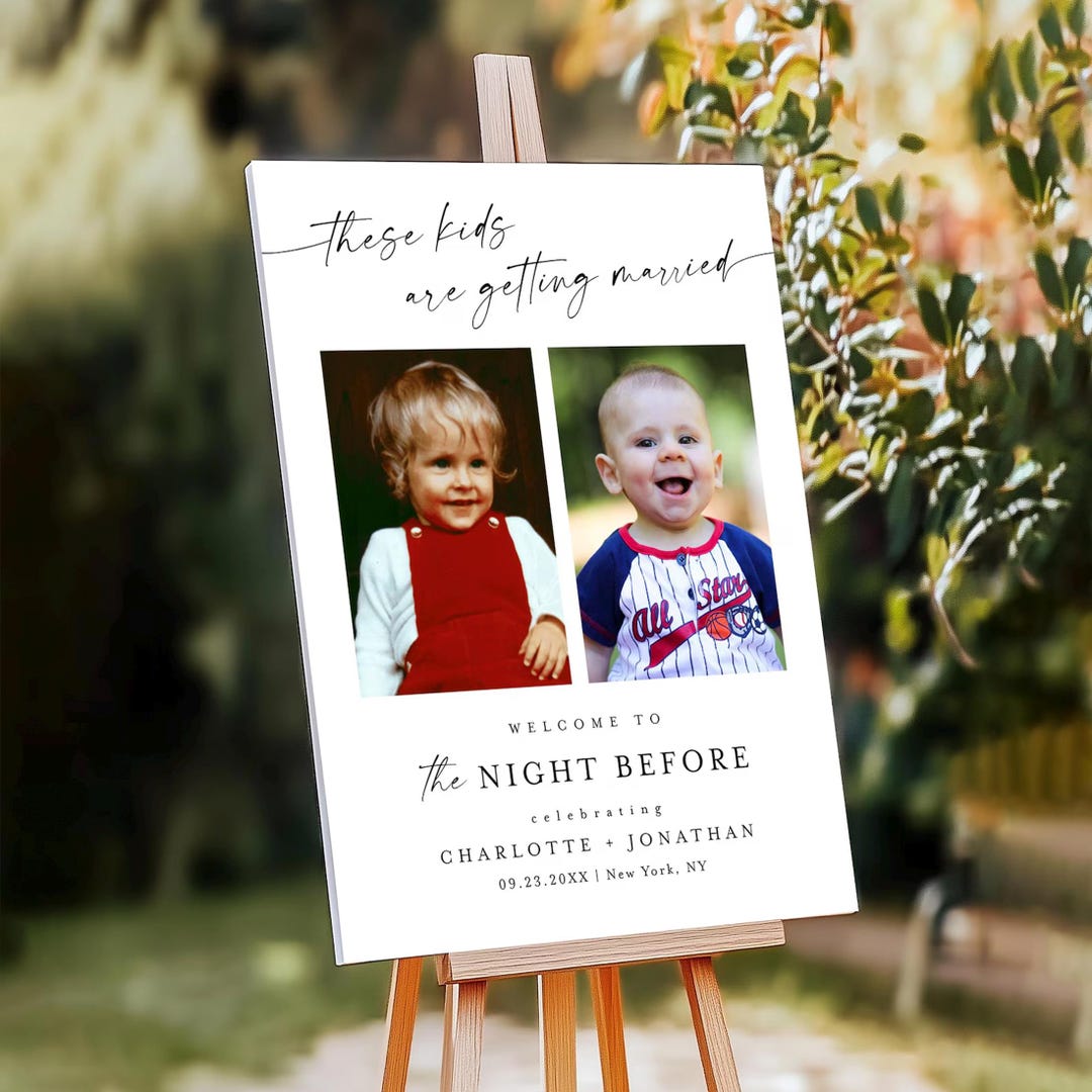 Personalized Wedding Welcome Sign With Childhood Photos, Canva Welcome ...