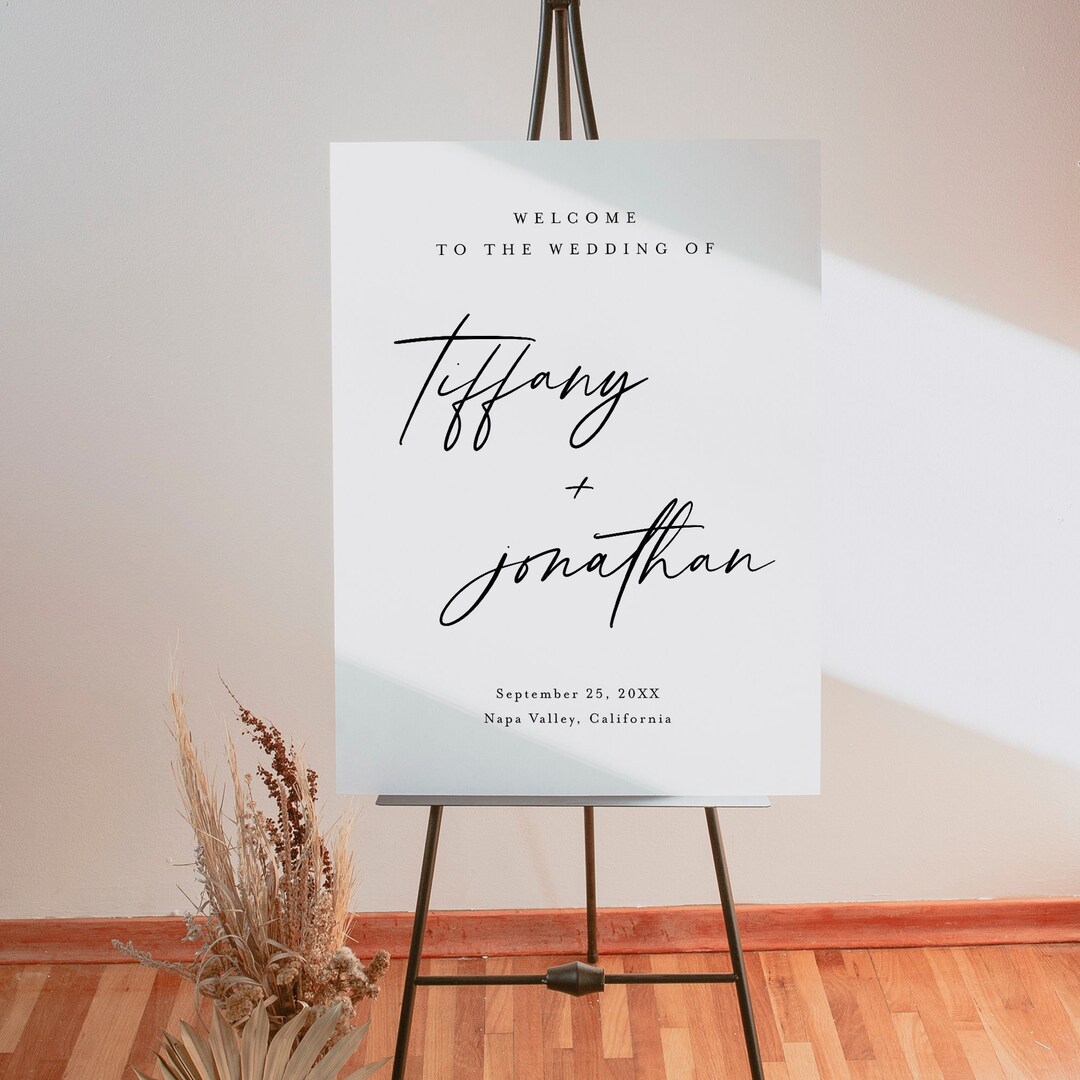 Wedding Welcome Sign Template, Classic Wedding Welcome Sign, Large ...