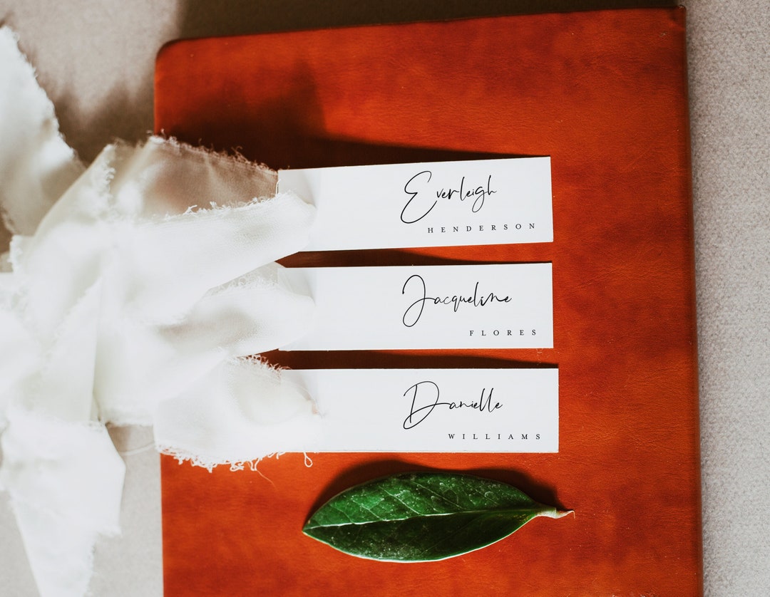 Slim Place Card Template Skinny Wedding Place Cards - Etsy