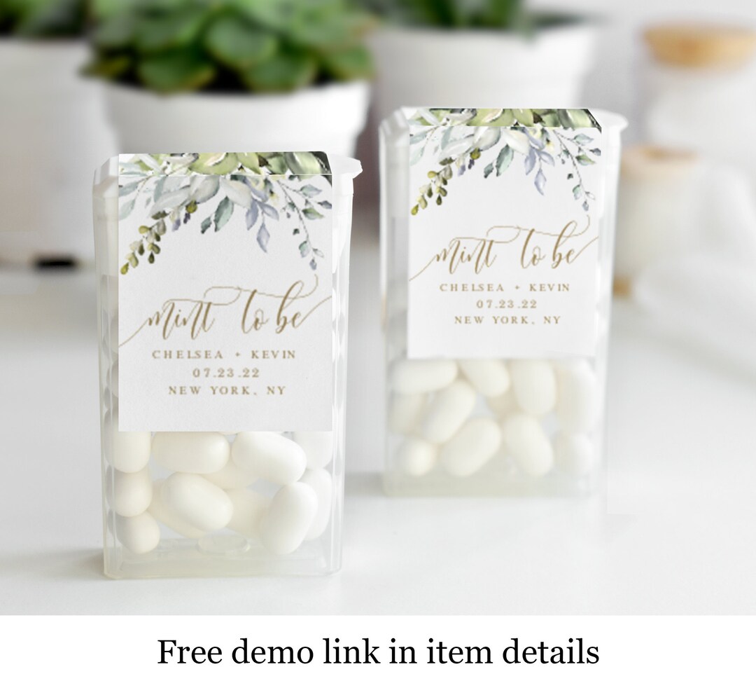 Greenery Gold Mint to Be Label Template, Digital Download, Printable ...