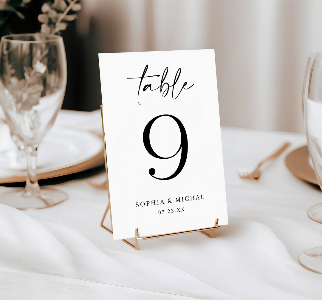 Wedding Table Numbers Printable, Downloadable, Reception Table Numbers ...