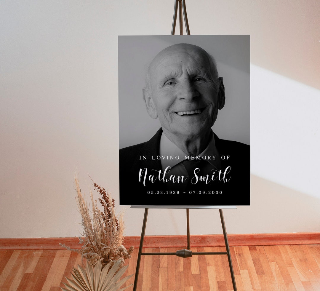 In Loving Memory Funeral Welcome Sign Template, Templett, Poster With ...