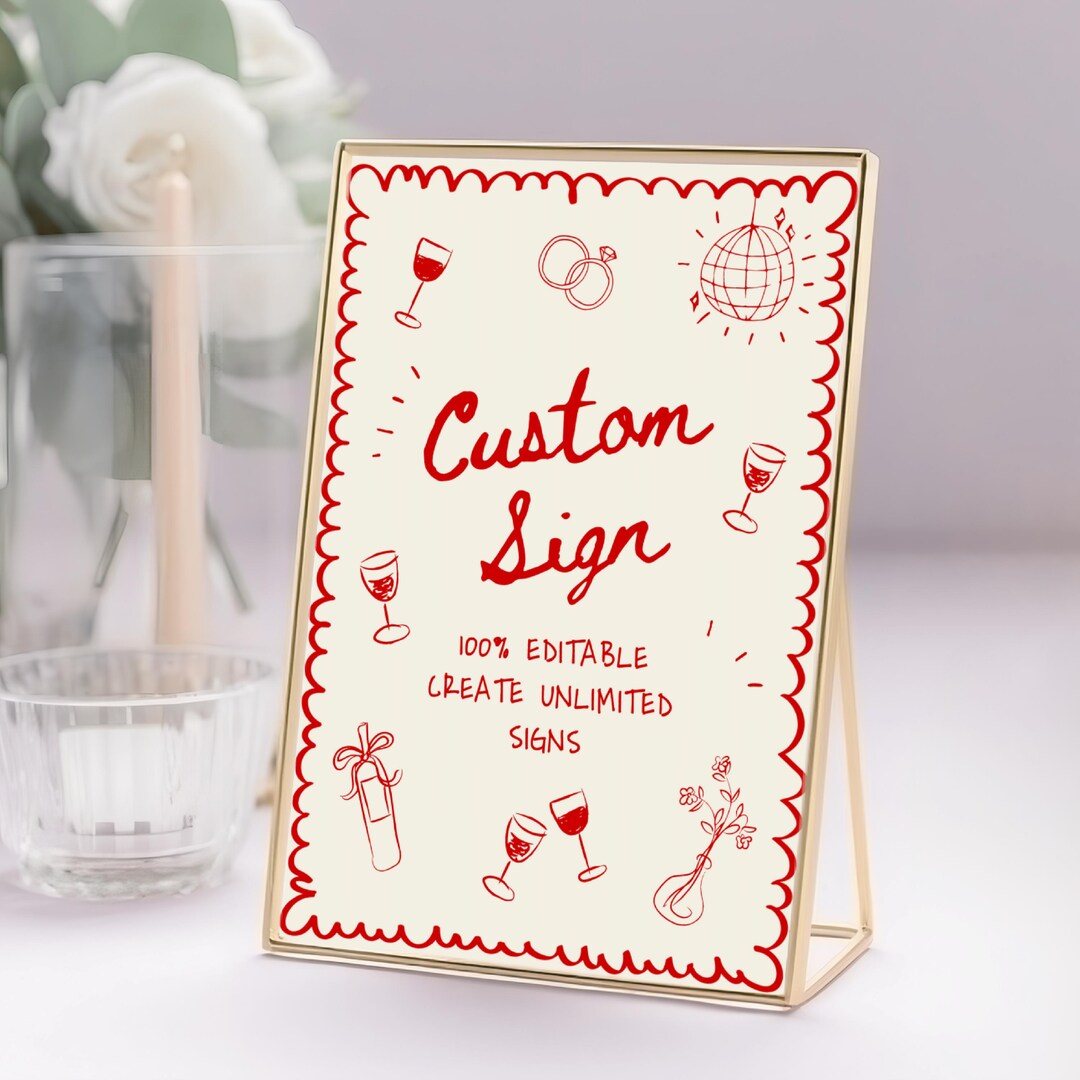 Hen Party Sign Download, Hand Drawn Bachelorette Sign, Hen Night Decor ...