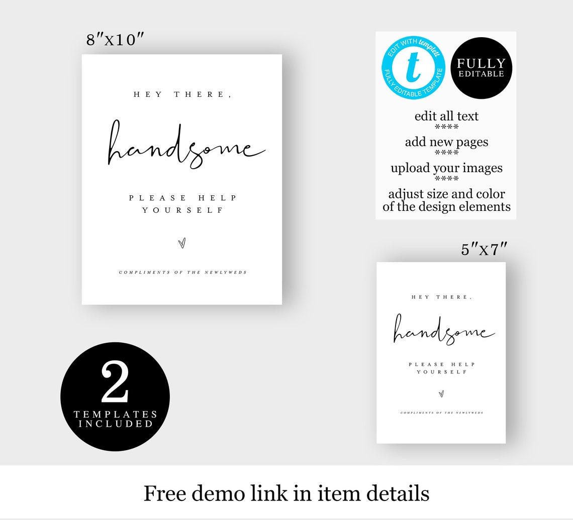 Bathroom Sign Template Templett Handsome Gorgeous Download - Etsy