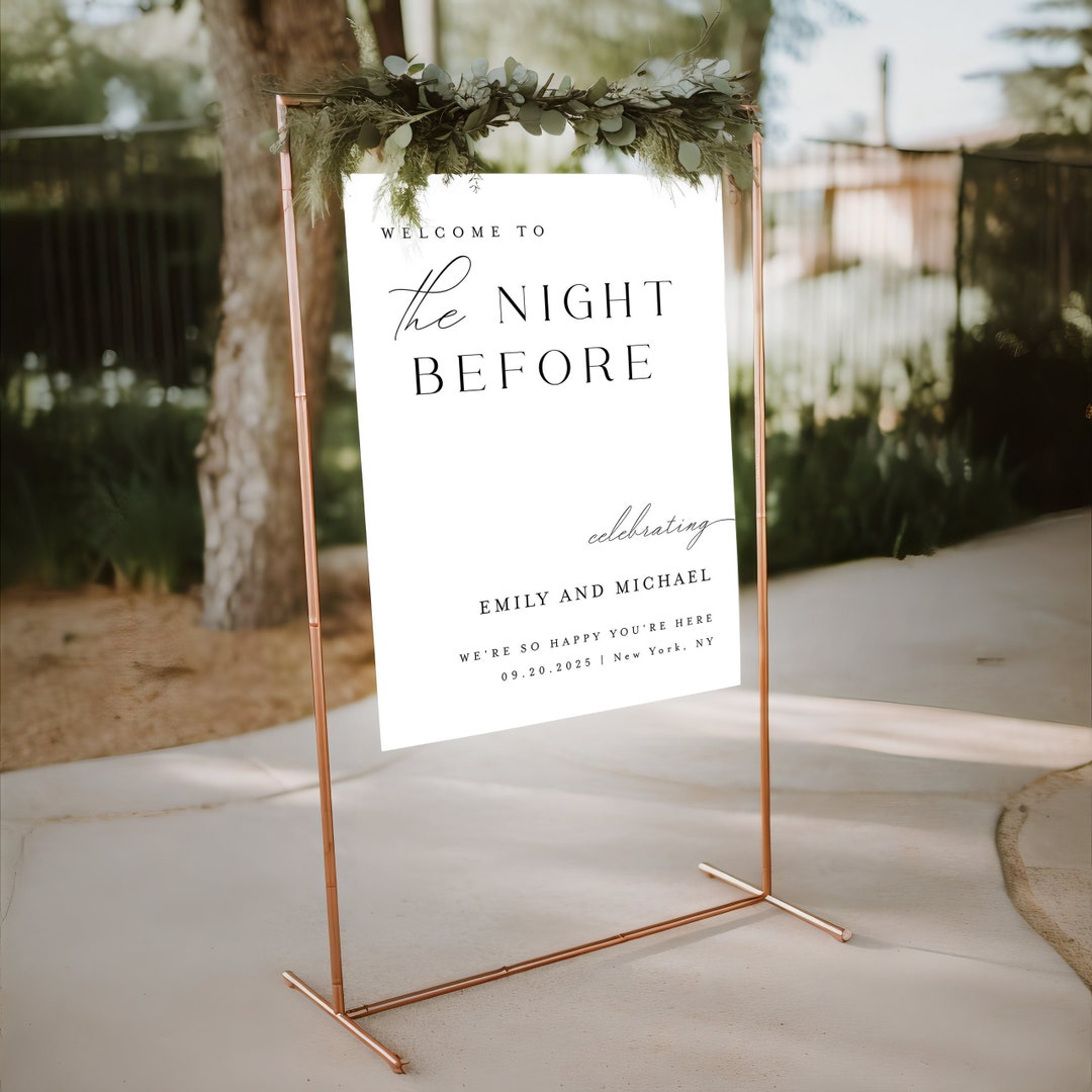 The Night Before Welcome Sign, Rehearsal Dinner Welcome Sign, Pre ...