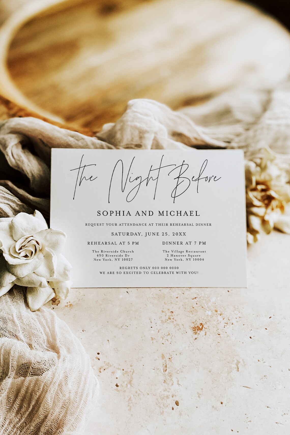 Modern Rehearsal Invite Minimalist Rehearsal Dinner - Etsy