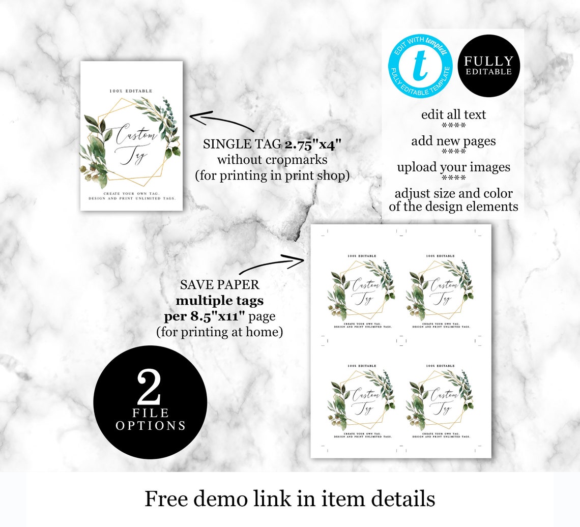 Printable Tag Template Your Words Here Customize Edit With - Etsy