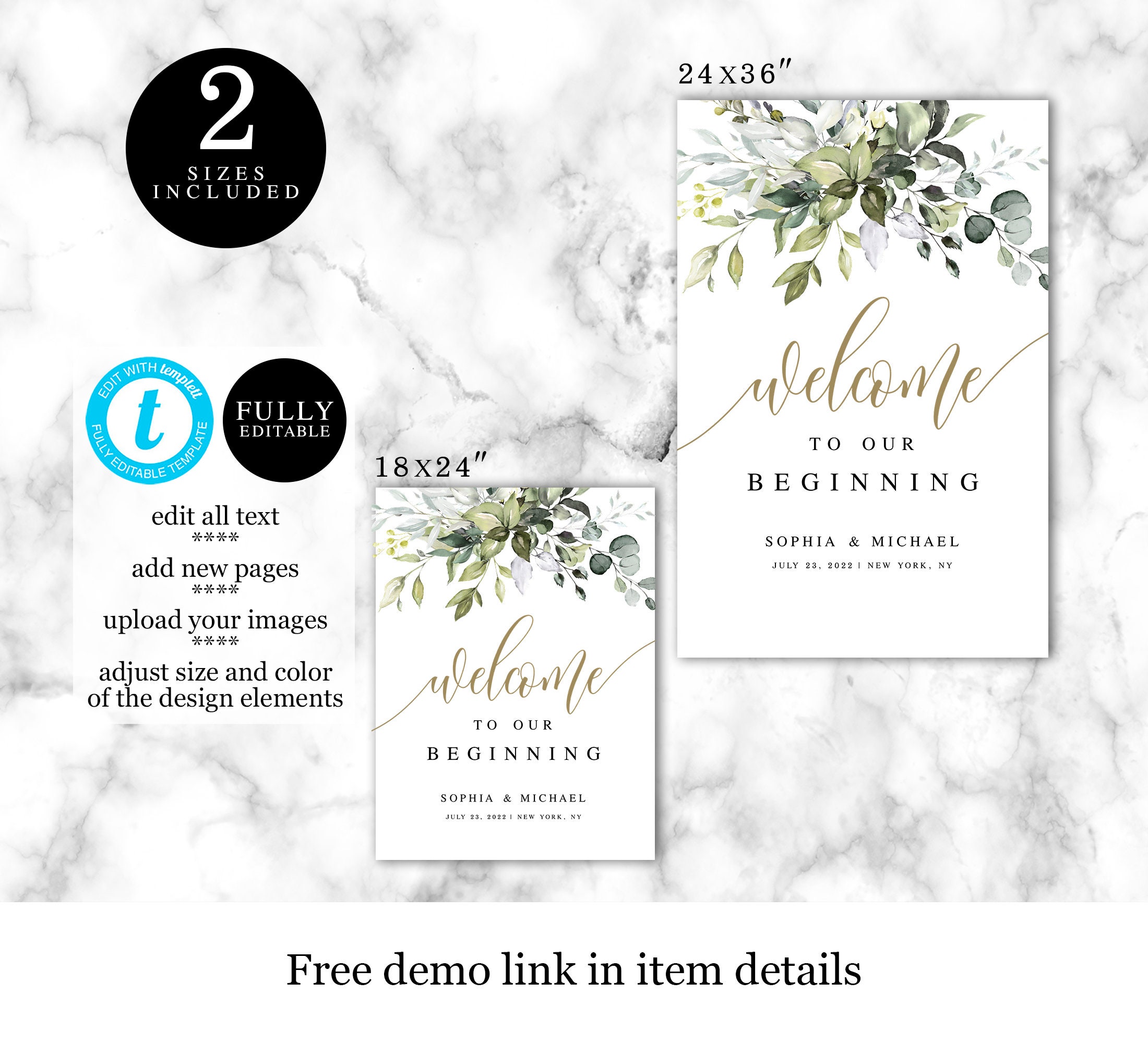 Welcome to Our Beginning Wedding Sign Template Digital - Etsy