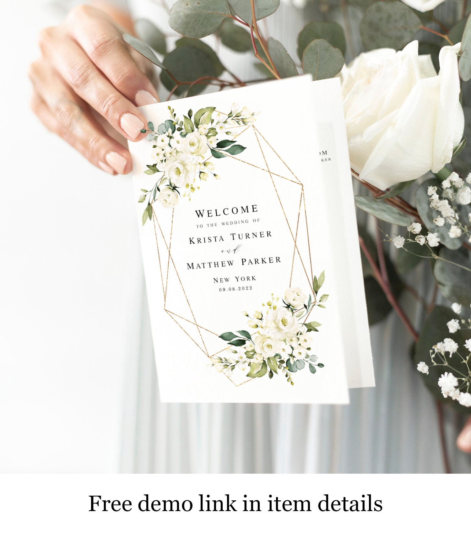 Templett Wedding Program Printable Bi-fold Template 100% - Etsy
