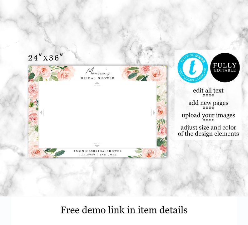 Editable Picture Frame Prop Template Photo Booth Instant - Etsy