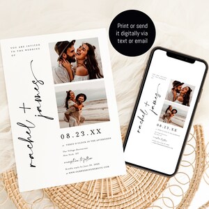 Photo Collage Wedding Invitation Photo Wedding (Instant Download) - Etsy