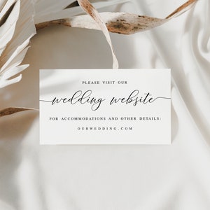 Printable Wedding Website Card Template, Templett, Invitation Insert ...