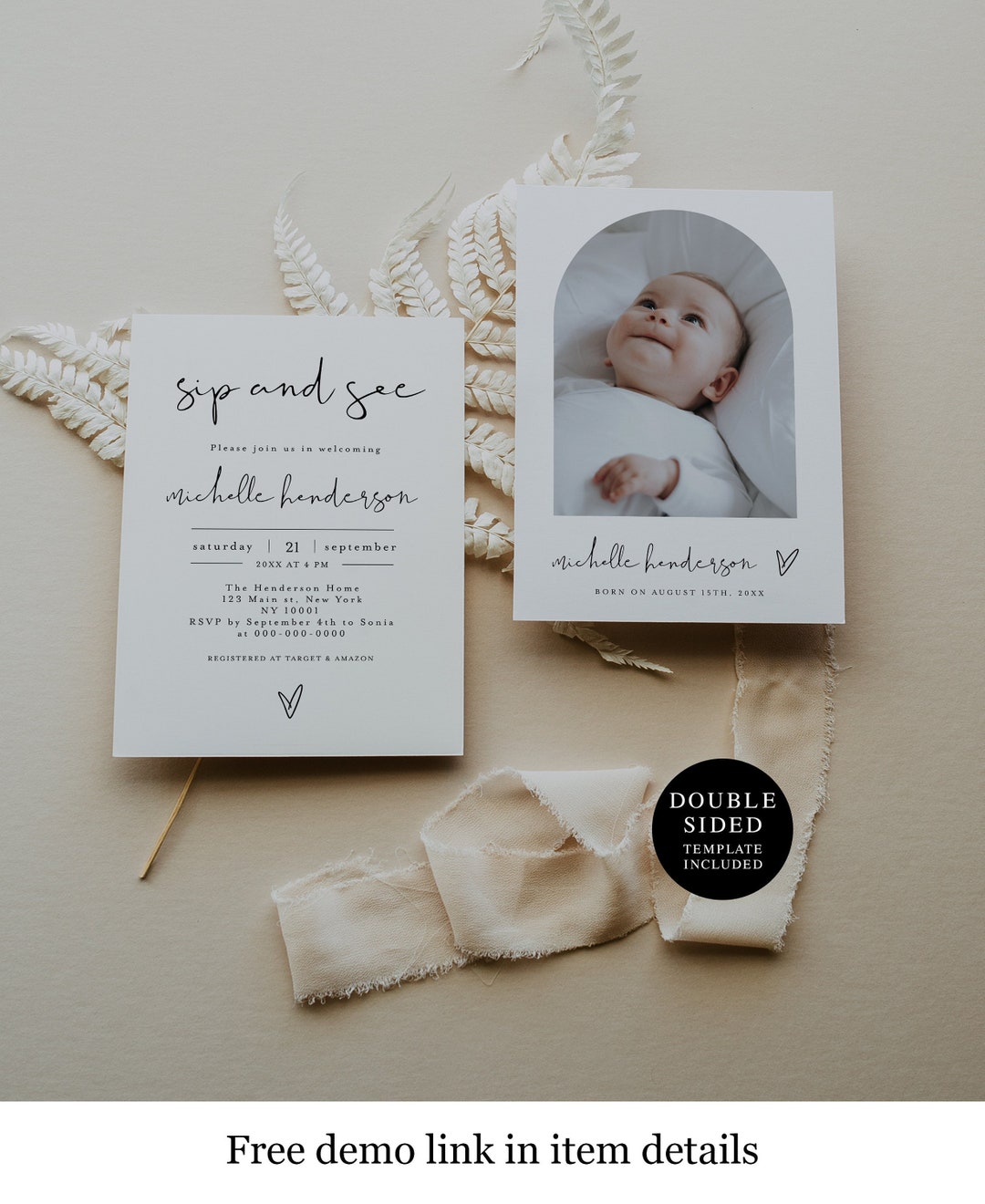 Sip and See, Welcome Baby Invite, Meet and Greet, New Baby Party Invite ...