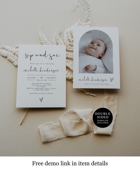 Sip and See Welcome Baby Invite Meet and Greet New Baby - Etsy