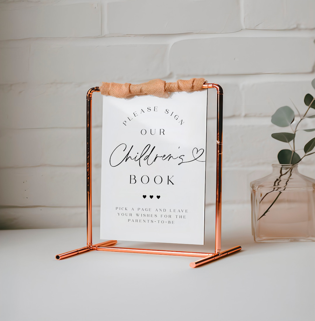 Please Sign Our Children’s Book Sign, Storybook Baby Shower Guest Book ...