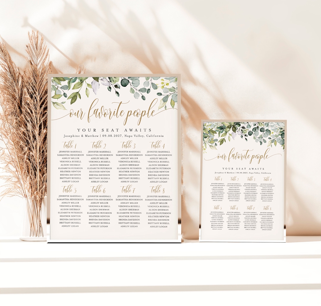 Small Wedding Seating Chart, Small Seating Chart for Wedding, Baby ...