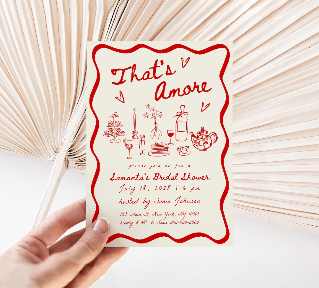 Thats Amore Bridal Shower Invitations, Editable Thats Amore Italian ...