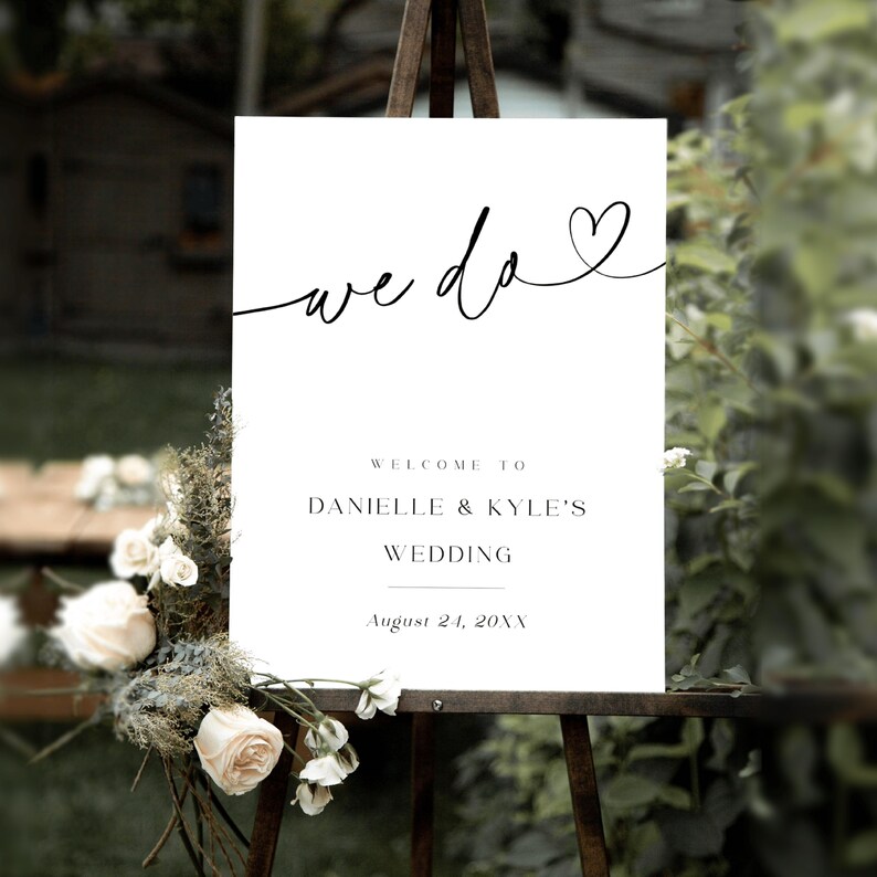 We Do Wedding Sign, Editable We Do Sign, Simple Wedding Welcome Sign ...