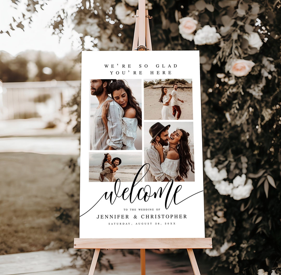 Photo Collage Wedding Welcome Sign Printable Digital - Etsy