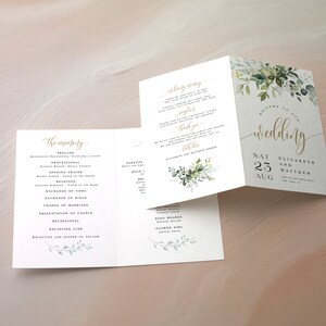 Printable Program Template, Folded, Wedding Ceremony, Templett, Instant ...