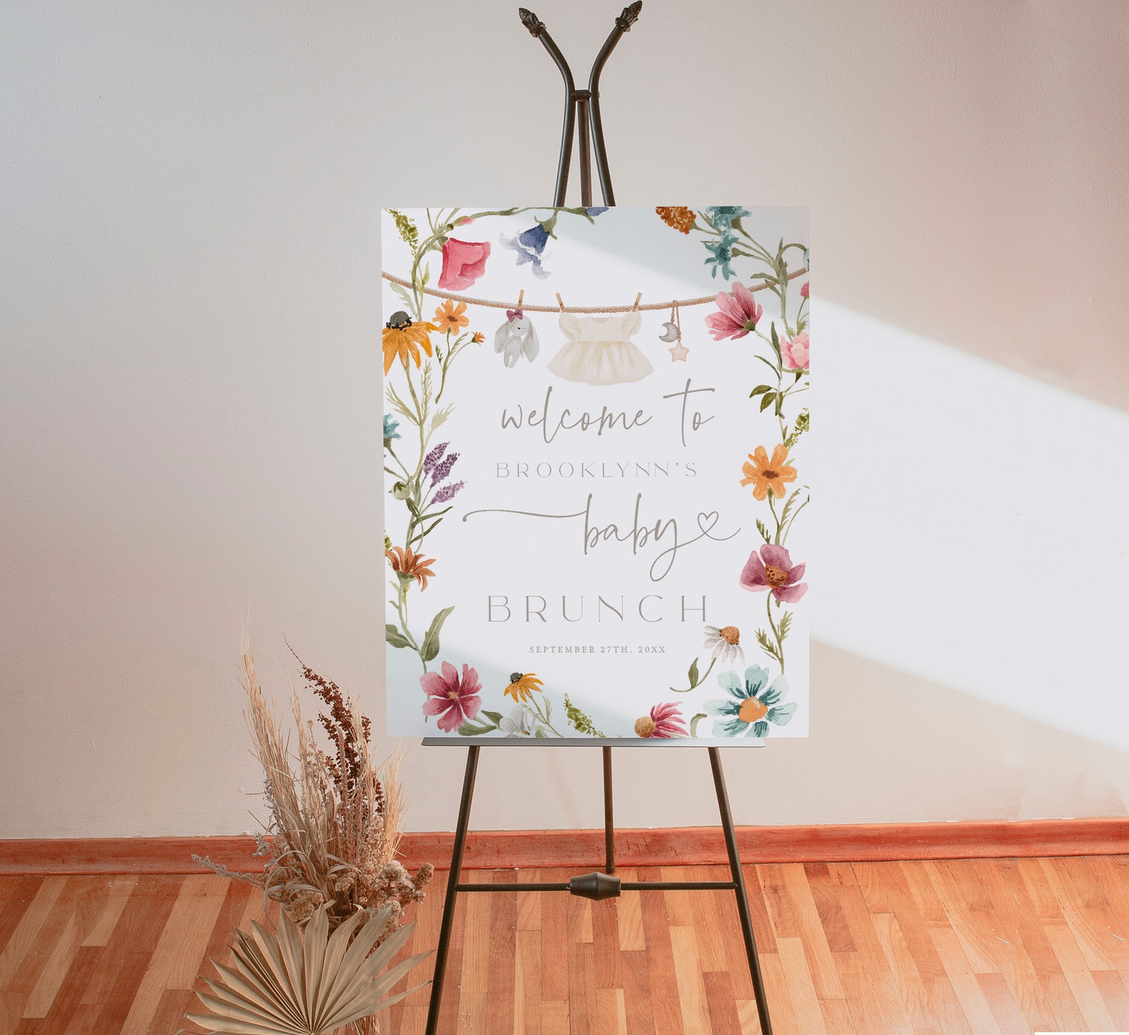Baby Brunch Welcome Sign, Baby Clothes Brunch Welcome Sign, Girl ...