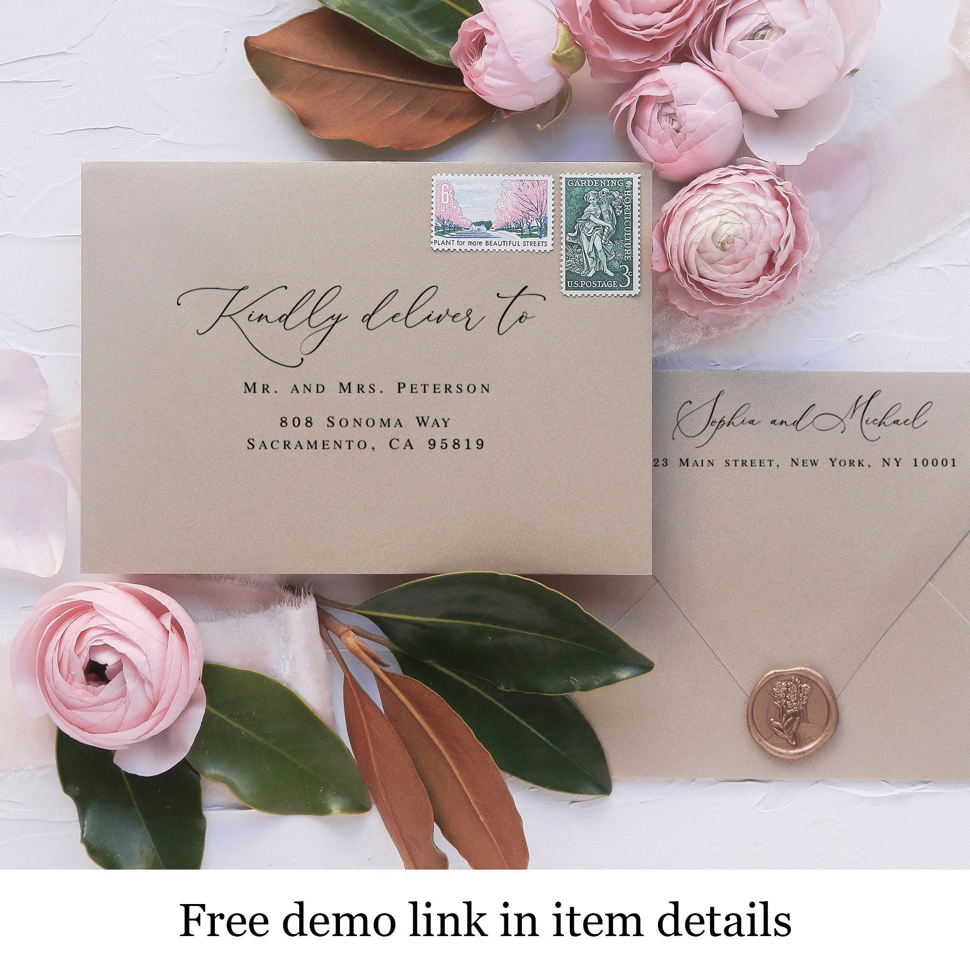 Wedding Envelope Template With Return Address Calligraphy - Etsy