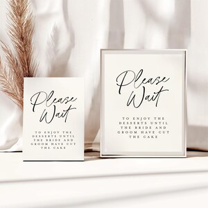 Please Wait Sign, Wedding Cake Table Sign, Dessert Table Closed During ...
