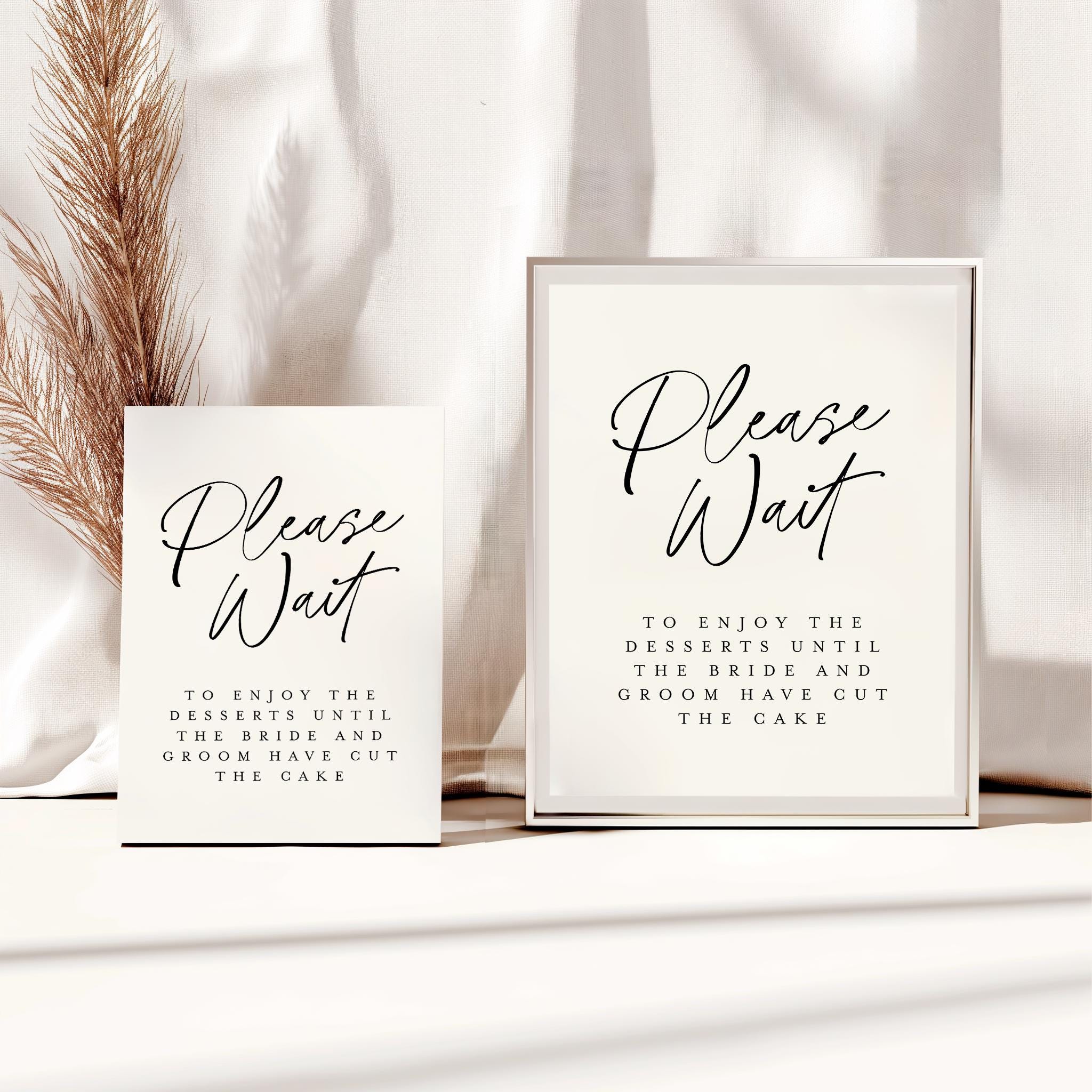 Please Wait Sign, Wedding Cake Table Sign, Dessert Table Closed During ...