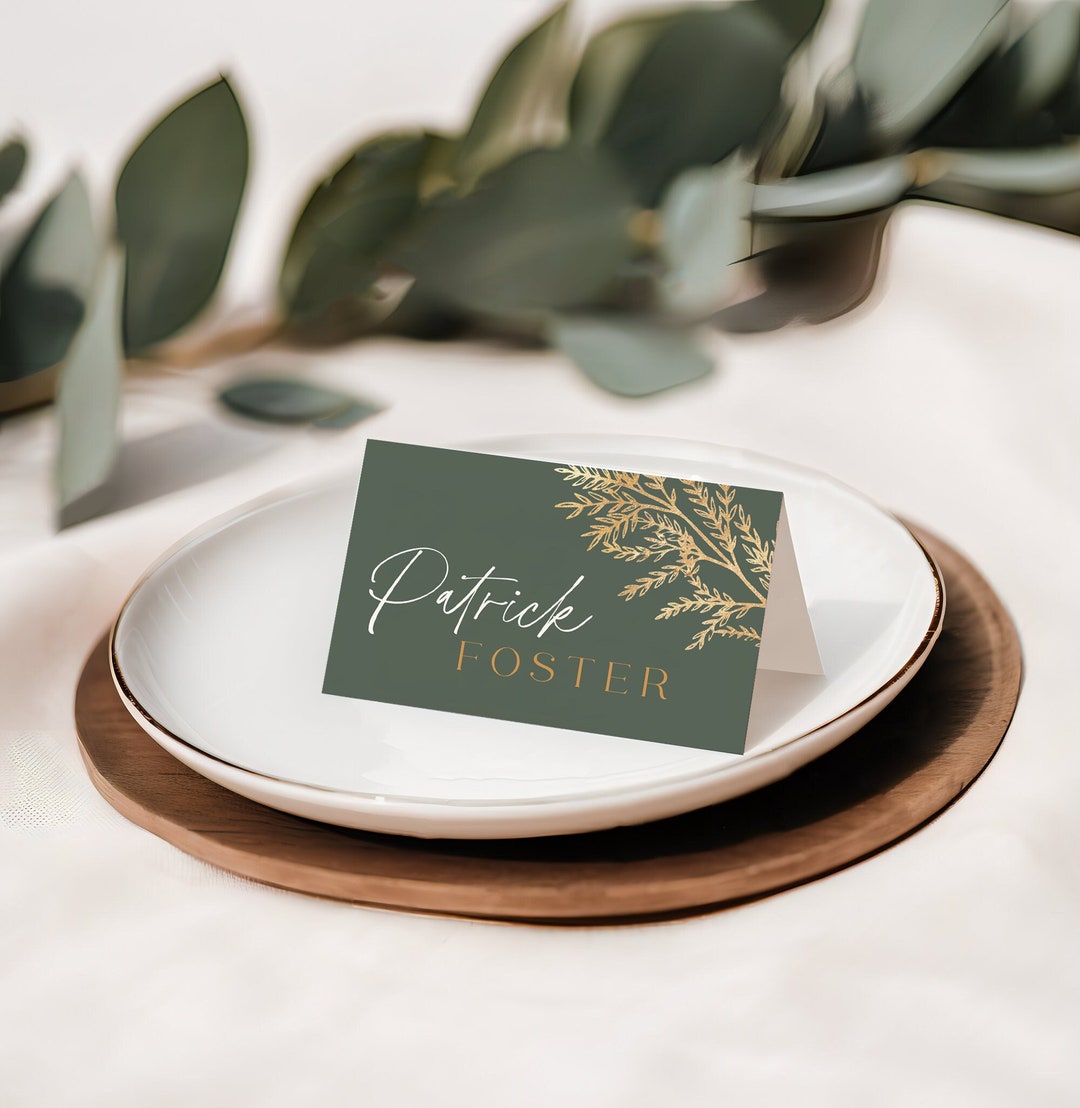 Christmas Place Cards Template, Christmas Name Card, Christmas Dinner ...