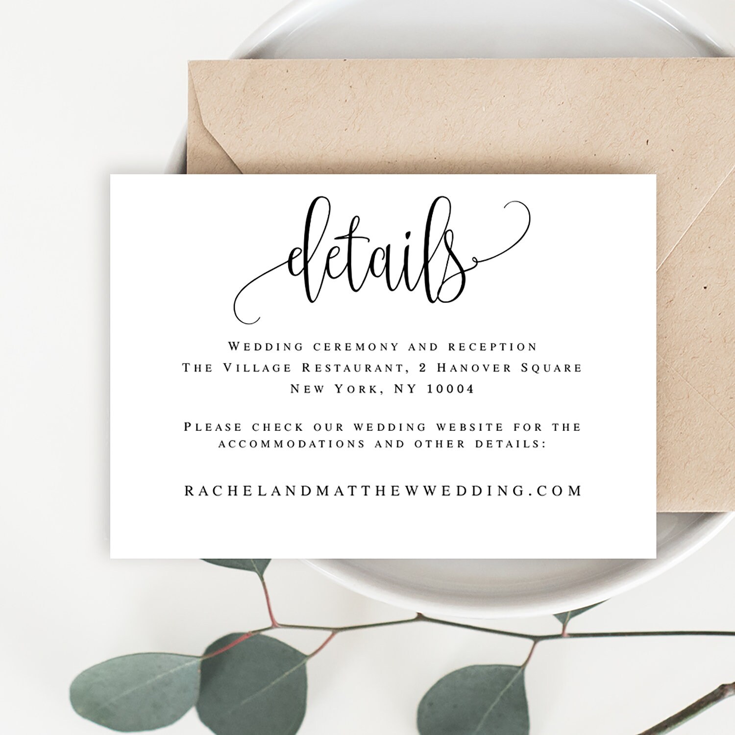 Details card template Details card for wedding Details | Etsy