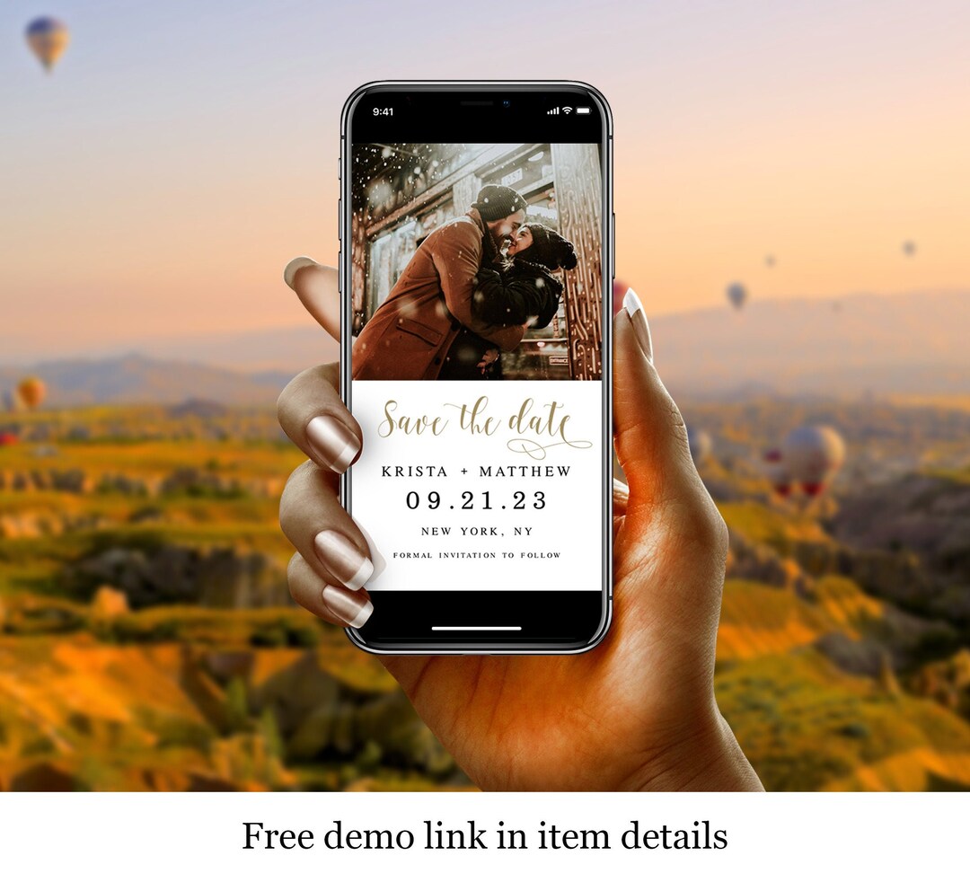 Electronic Save the Date Template, E-invite Download, Text Message Save ...