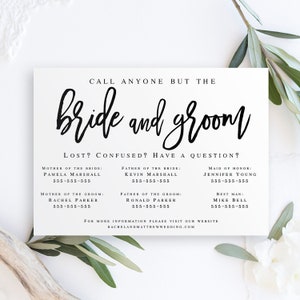Call Anyone but the Bride Wedding Template Phone Number to Call Phone ...