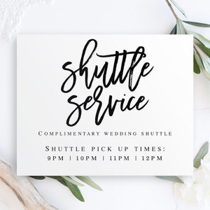 Shuttle Service Template Wedding Shuttle Template Shuttle Service Sign ...