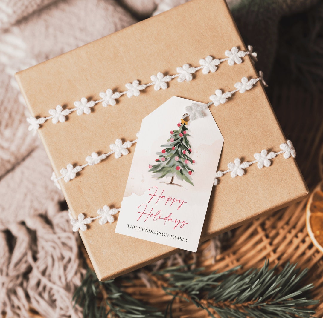 Happy Holidays Tag, Christmas Tag for Gifts, Instant Download, Happy ...