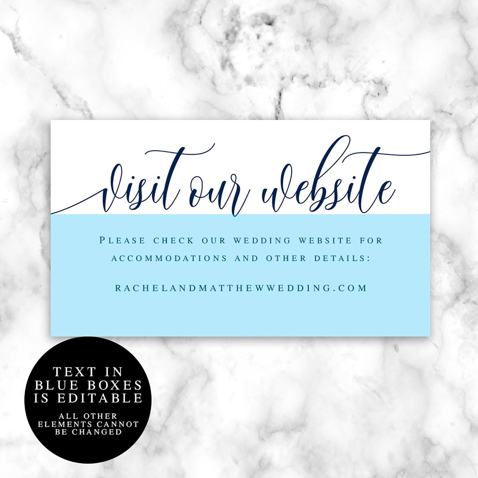 Visit Our Website Card Template Wedding Website Insert Cards | Etsy