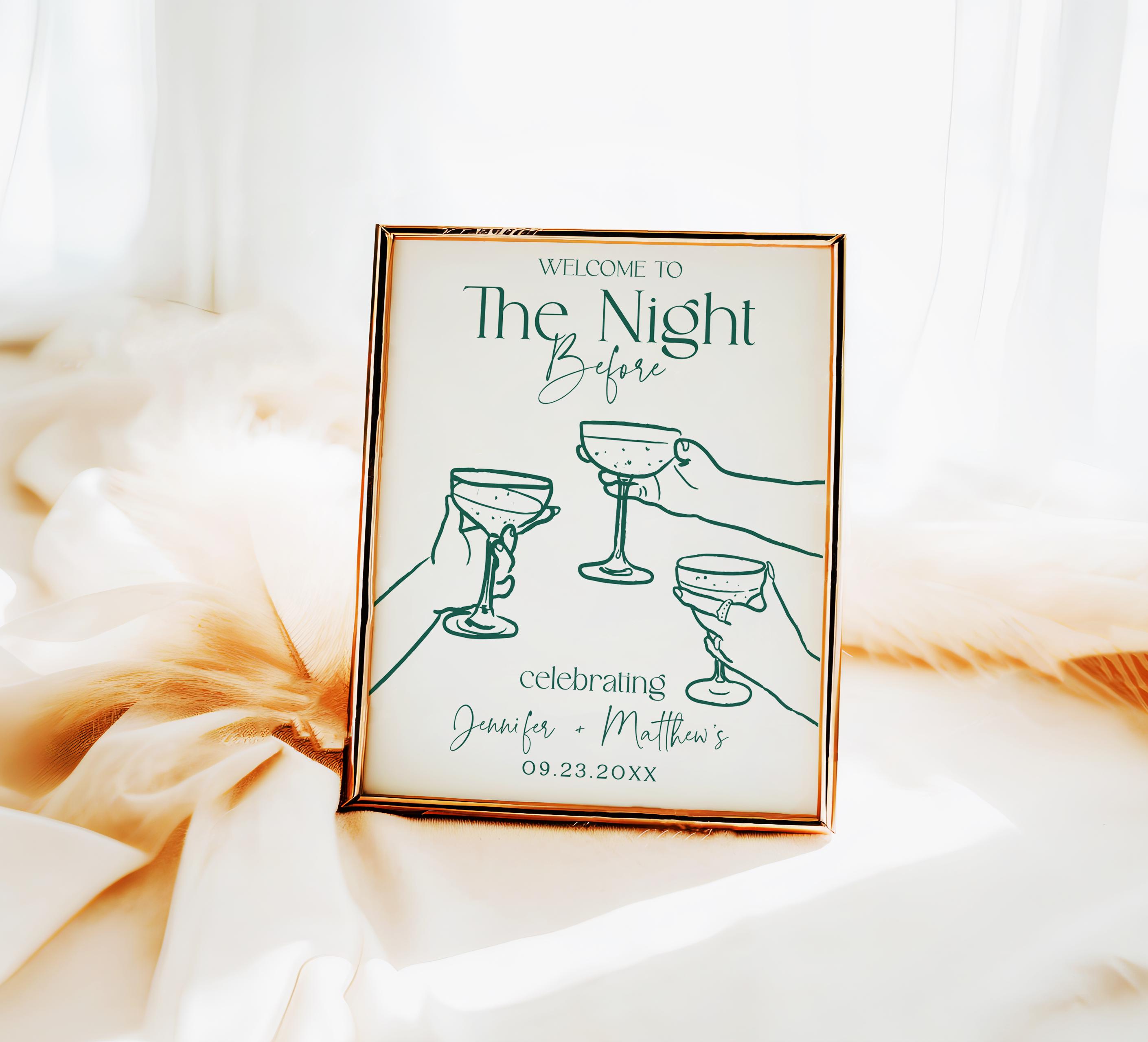 Printed & Shipped the Night Before Welcome Sign, Wedding Rehearsal ...