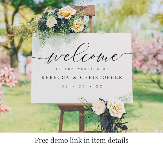 Instant Download Wedding Sign Self-editing Printable - Etsy