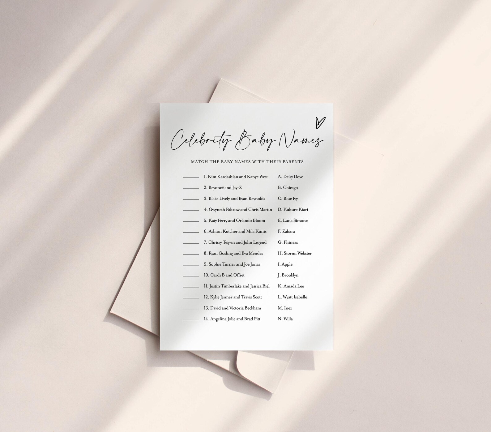 Guess the Celebrity Baby Shower Game, Editable Celebrity Baby Name Game ...
