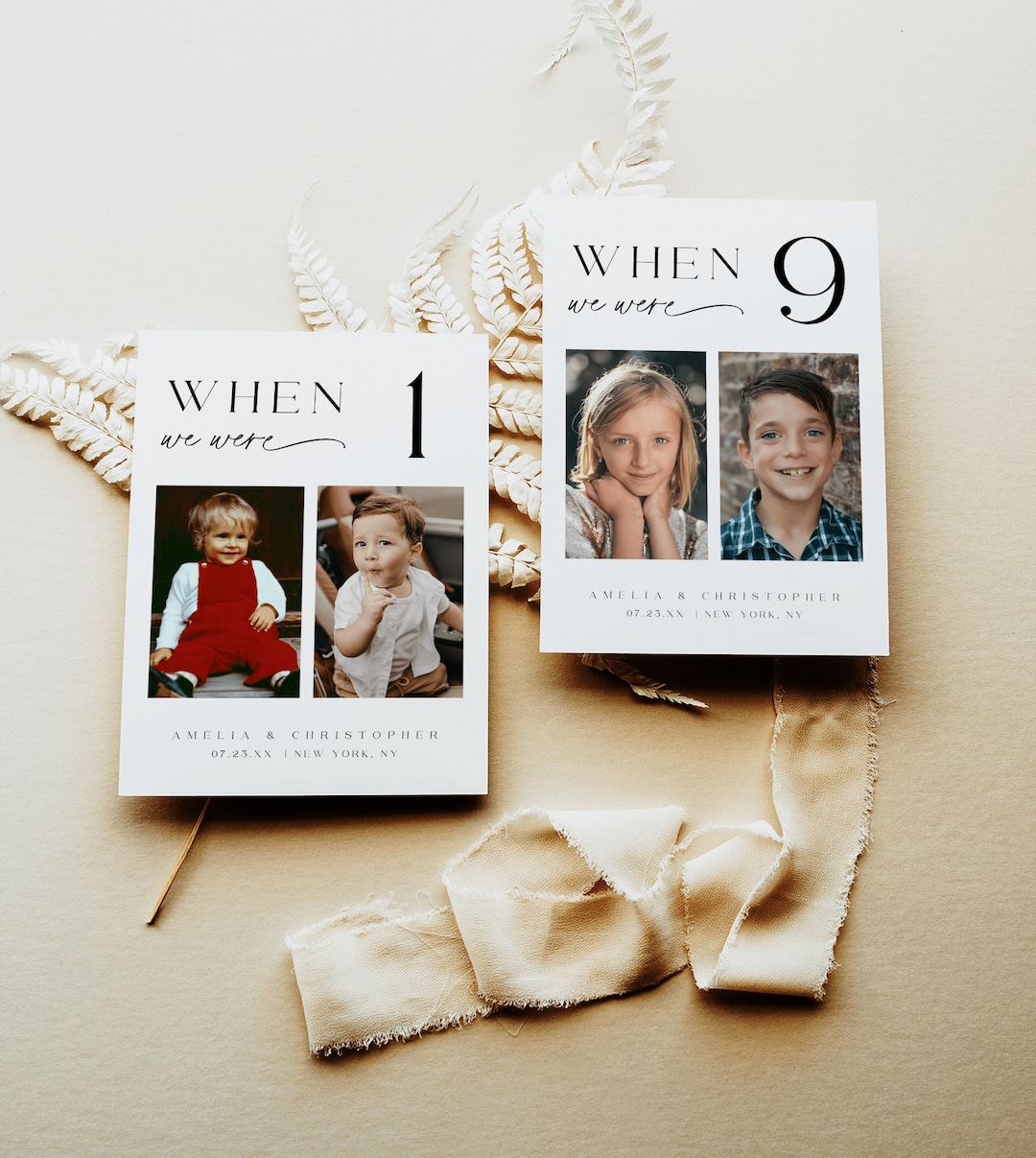 Photo Table Numbers Wedding, Minimalist Table Numbers Template, When We ...