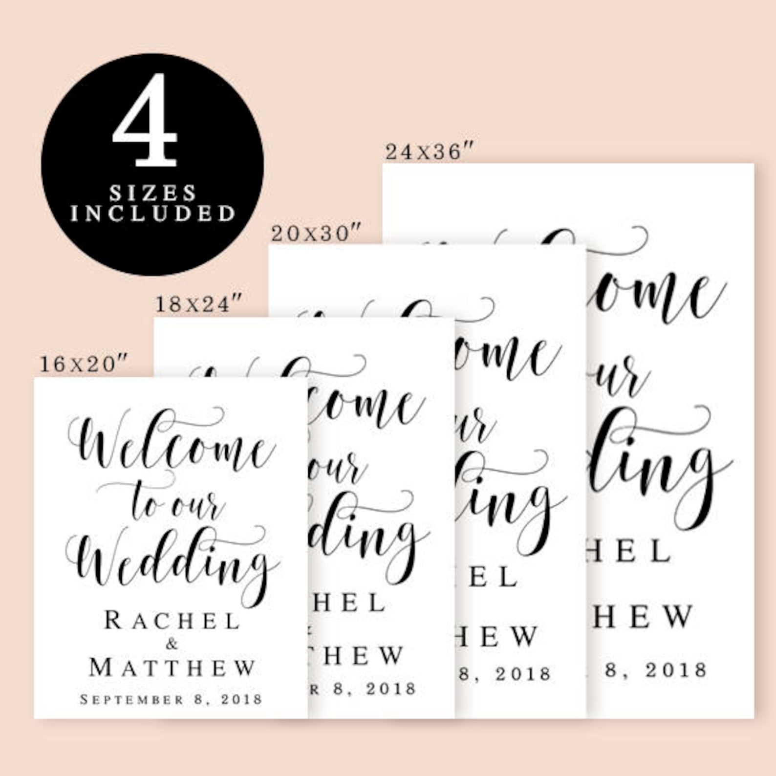 Welcome Wedding Sign Printable Welcome Wedding Template - Etsy
