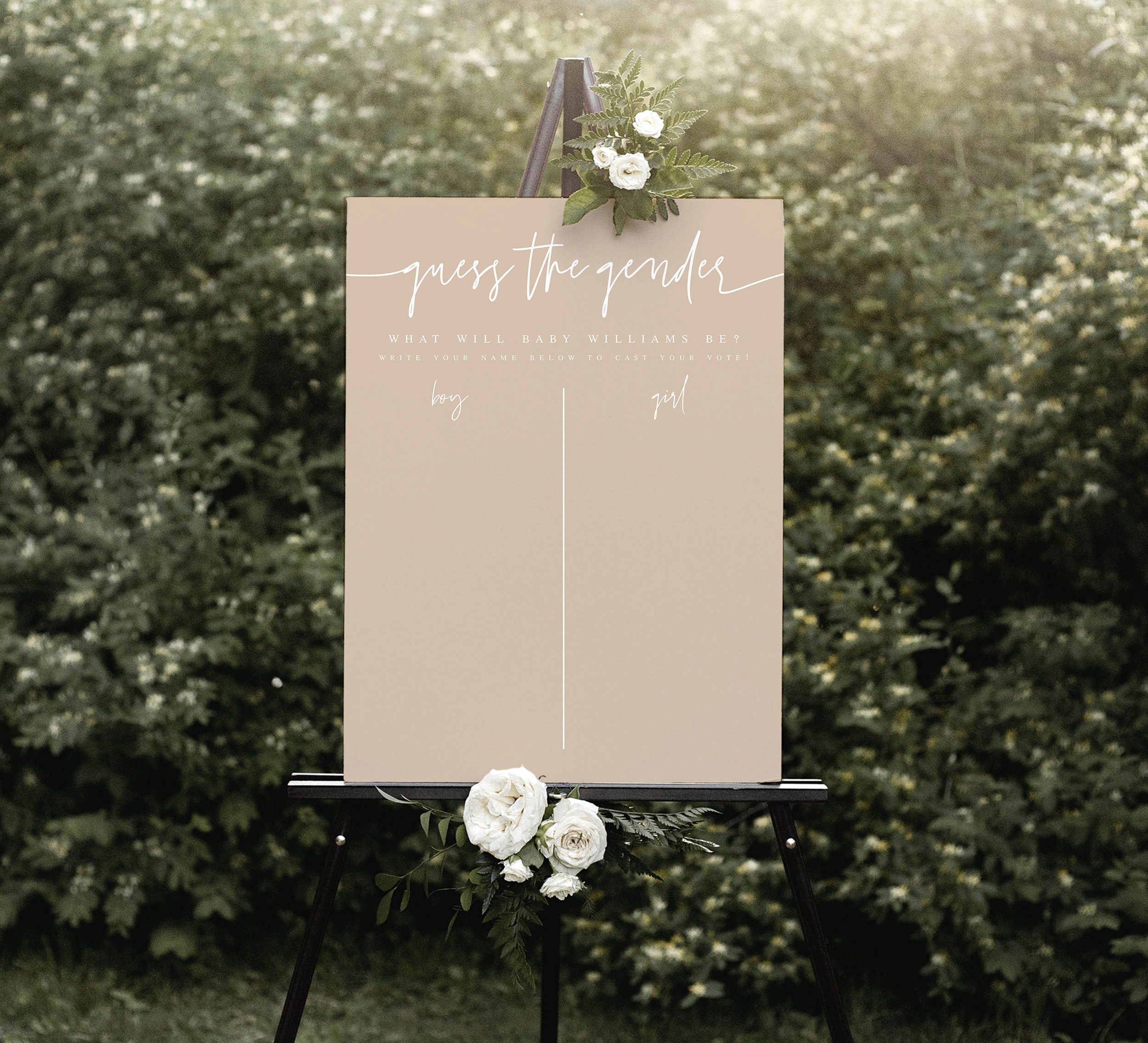 He or She Sign Gender Guess Board Beige and White Boy or - Etsy