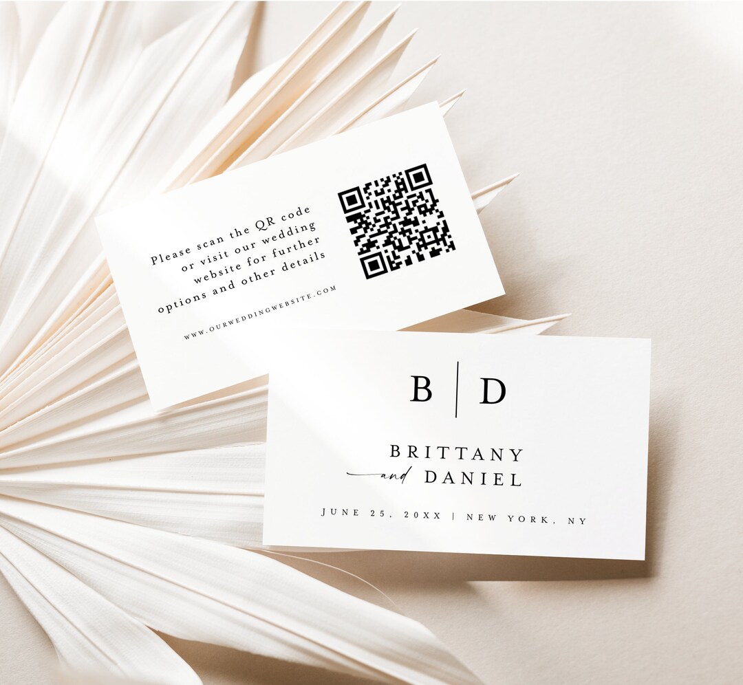 QR Code Wedding Website Card, RSVP Online Card, Minimalist Wedding ...