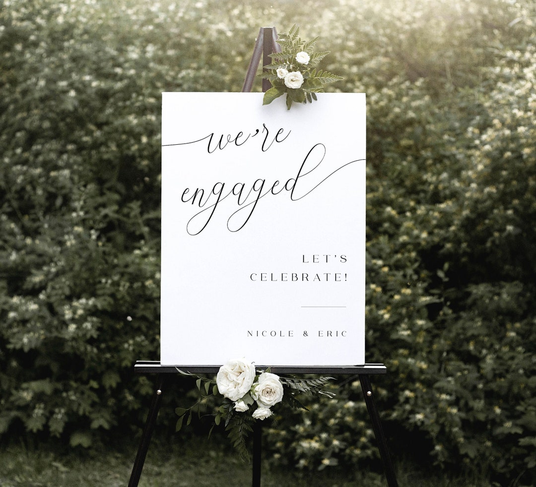 Engagement Sign, Printable We Are Engaged Sign, Engagement Party ...