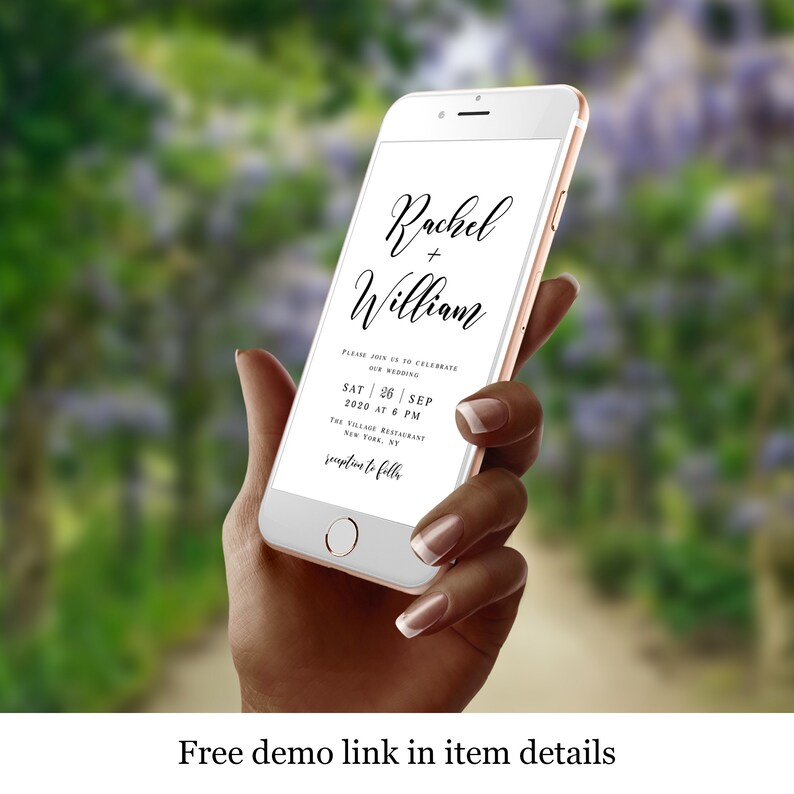 Electronic Invitation Template Wedding Evite Text Message - Etsy