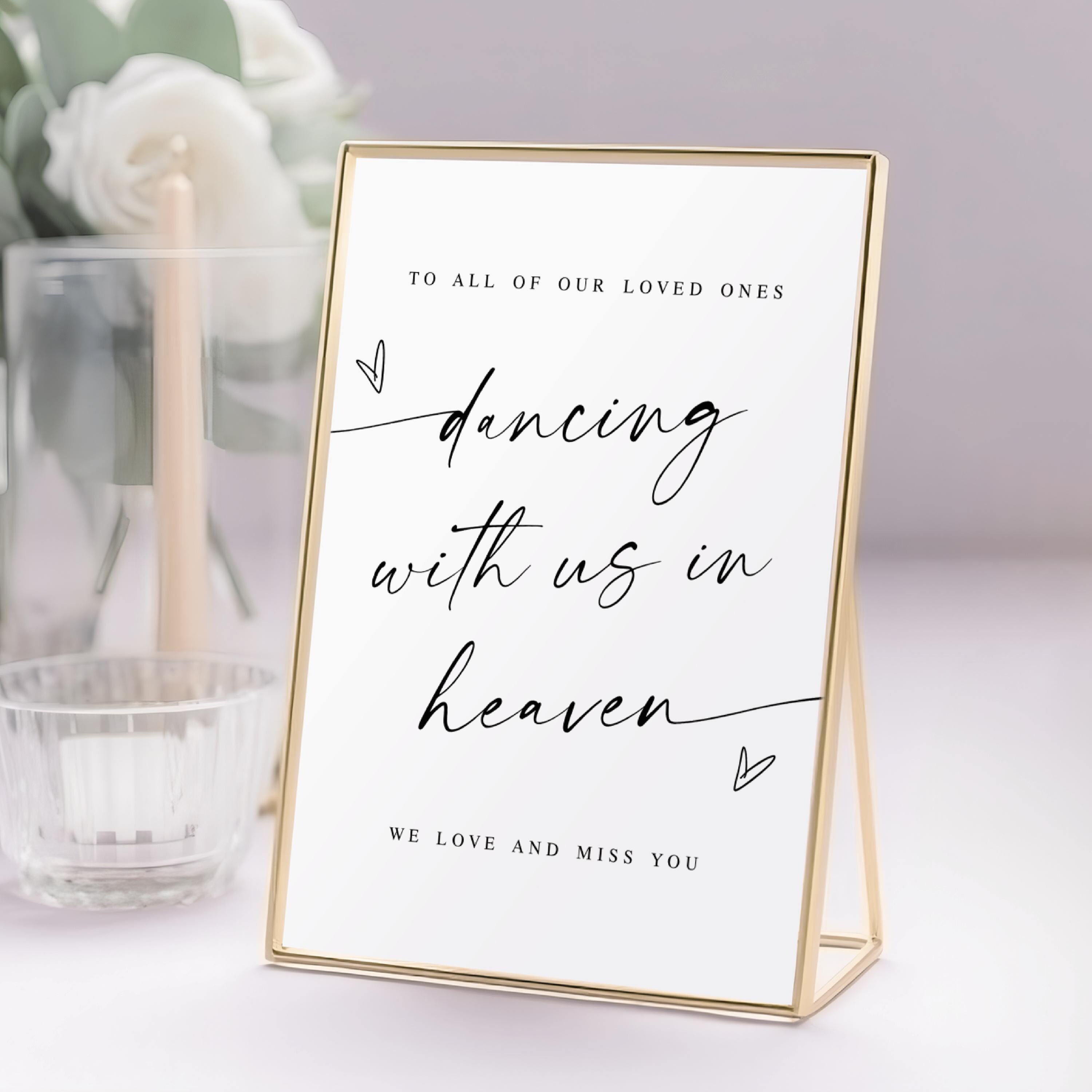 Dancing in Heaven Sign, Wedding Memorial Sign, Dancing With Us in ...