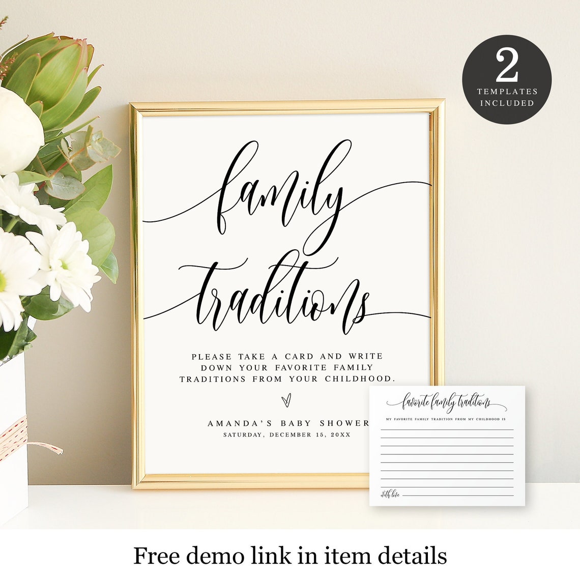 Favorite Family Traditions Baby Shower Sign and Card - Etsy