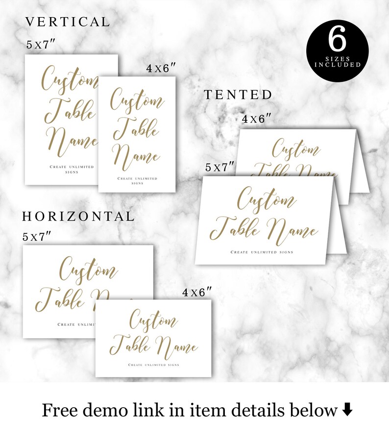 Reception Table Name Template 100% Editable Personalized - Etsy