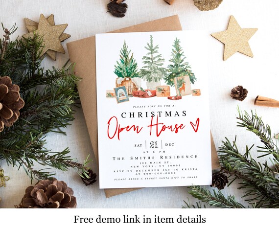 Printable Christmas Open House Invitations