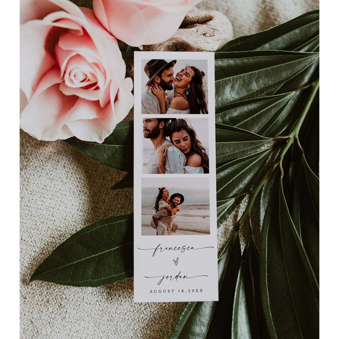 Photo Booth Card Template 100% Editable Photo Booth Strip - Etsy