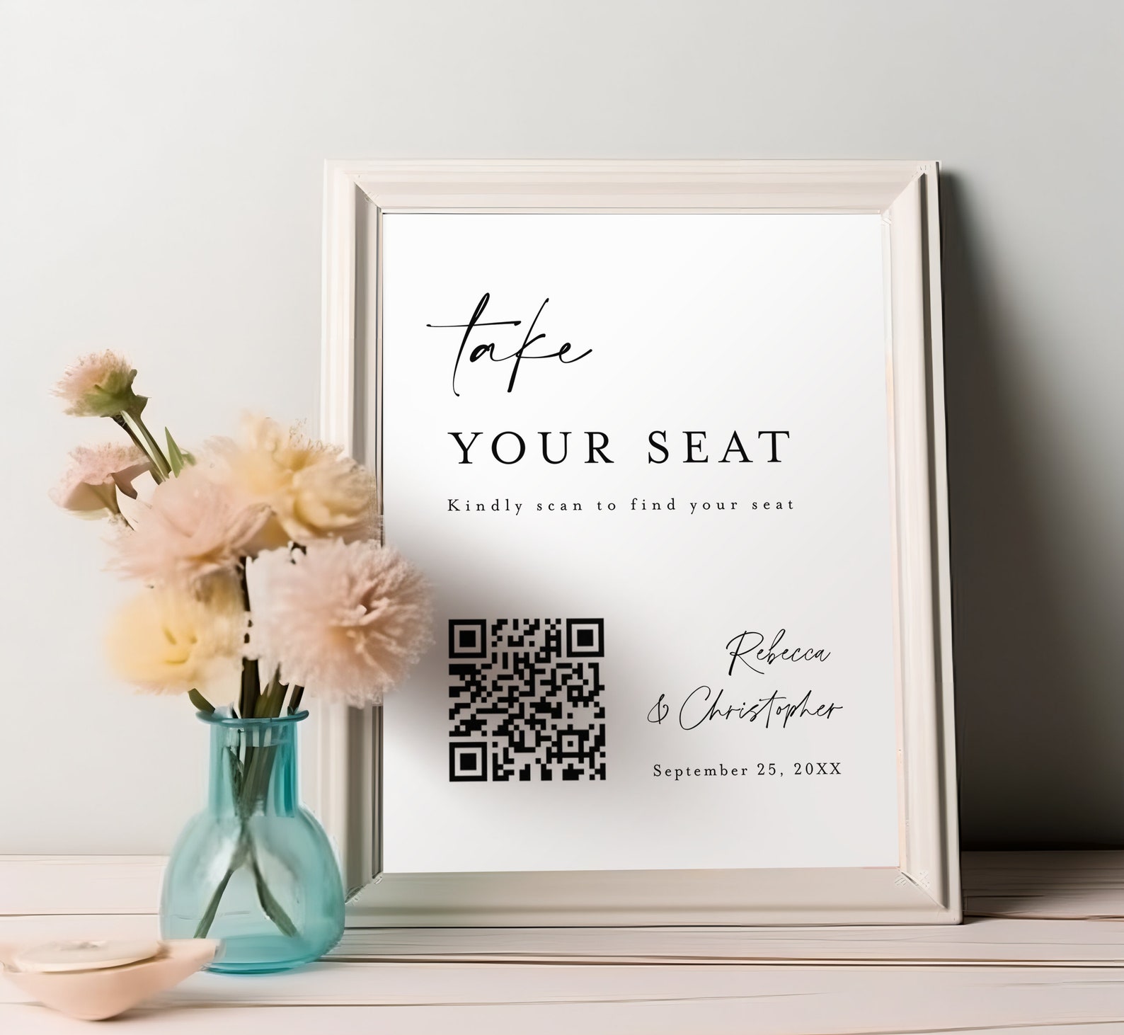 QR Code Seating Chart Sign Wedding QR Code Sign Seating - Etsy UK